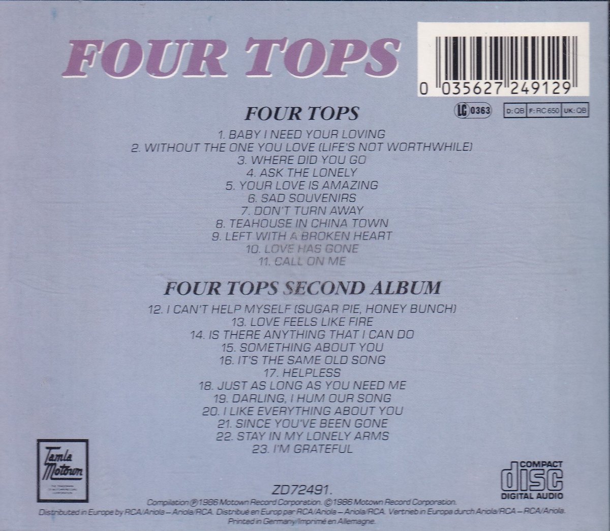 Four Tops / Four Tops Second Album, Four Tops | Muziek | bol.com