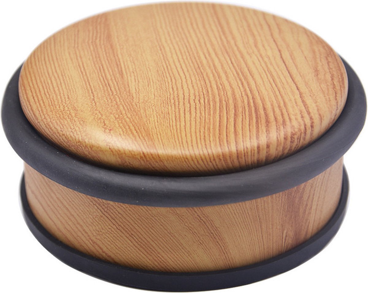 5Five Deurstopper - rond - houtlook - 10 x 4,5 cm - metaal - deurstop ...