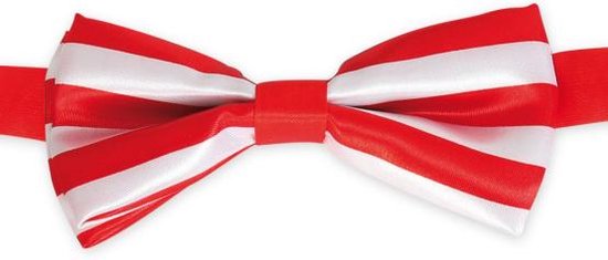 Vlinderstrik rood/wit gestreept | bol