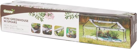 Grouw | Mini kweekkas | Greenhouse | XL | 118 x 78 x 60 (cm) | Broeikas ...