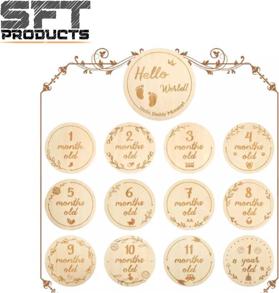 SFT Products Houten Highlight Bordjes Voor Foto's - Milestone ...