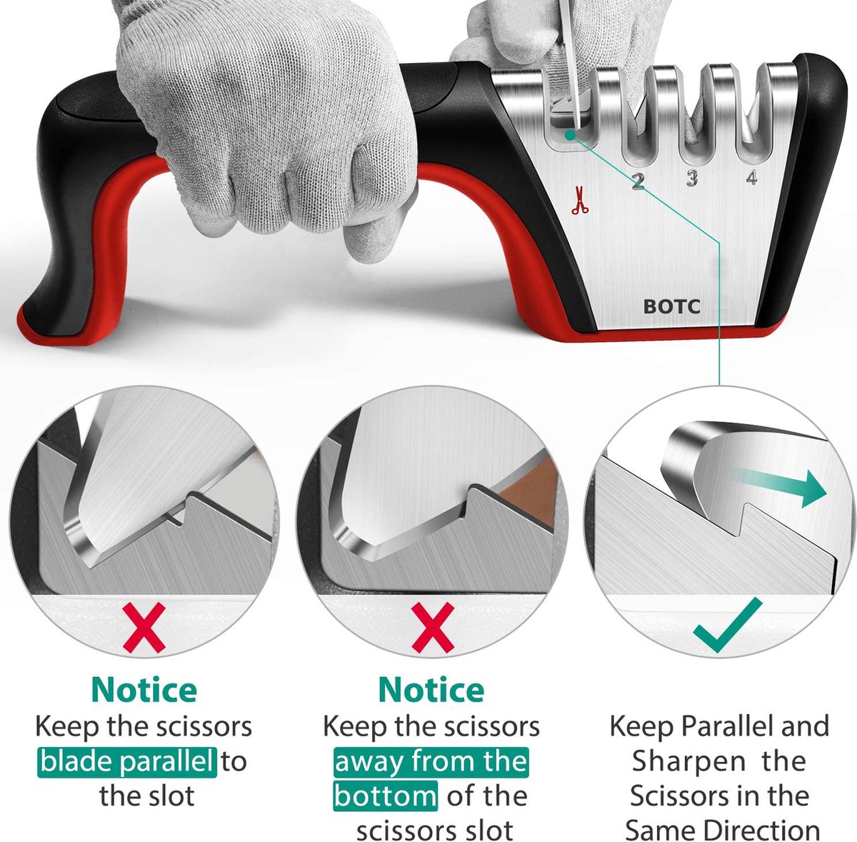 BOTC Professionele Messenslijper - 4-in-1 Doortrekslijper - Anti Slip ...