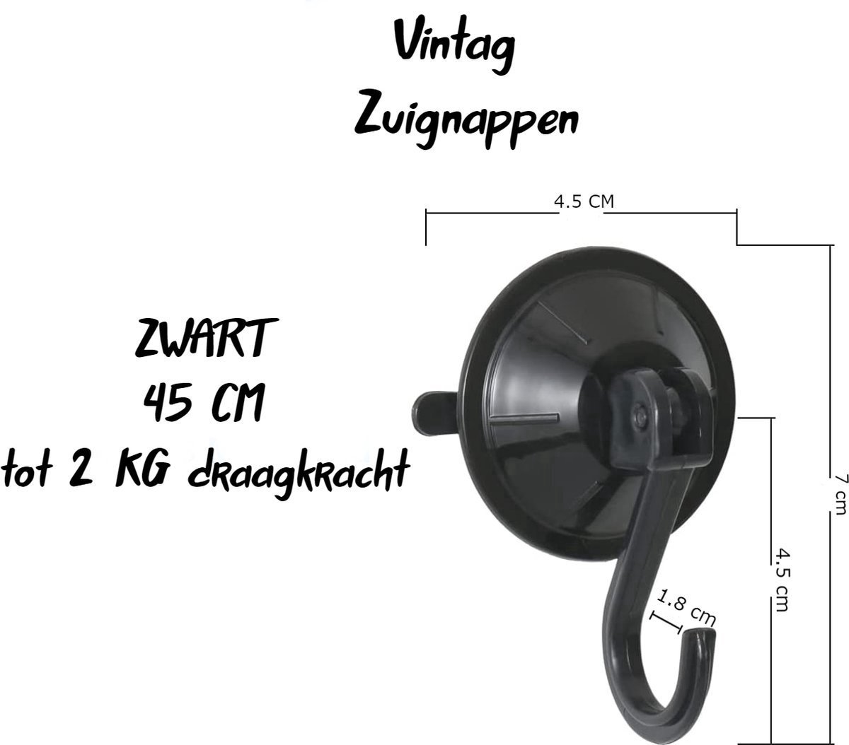 Ophang haak 8 stuks - Zuignap Met Haak - Kunststof - 55MM - 8 Stuks ...