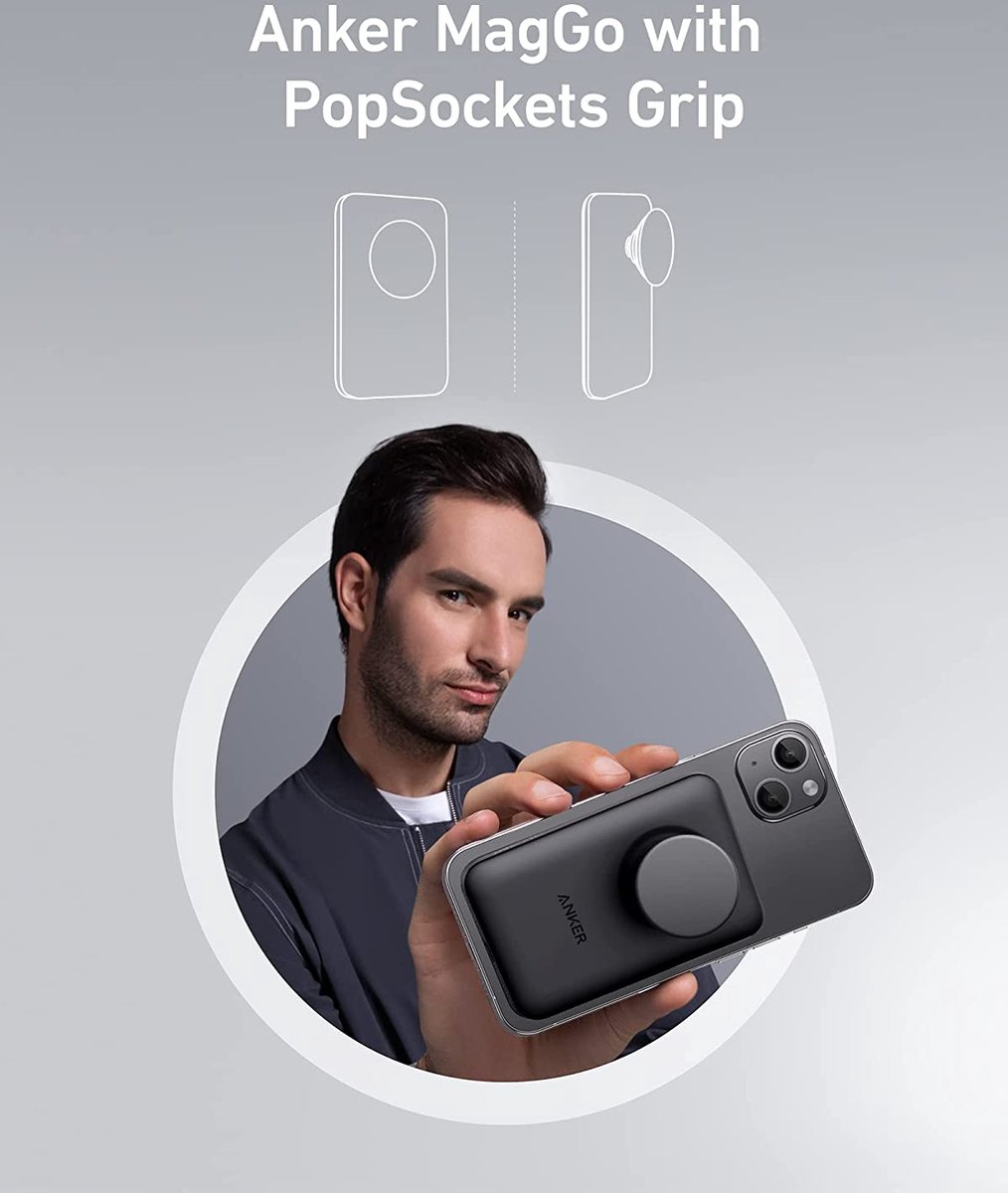 Anker 622 Magnetische powerbank (MagGo met popsocket), 5.000 mAh zwart | bol.com