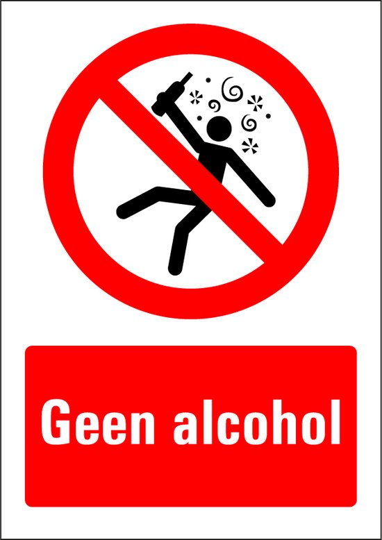 Geen alcohol bord - kunststof 148 x 210 mm | bol