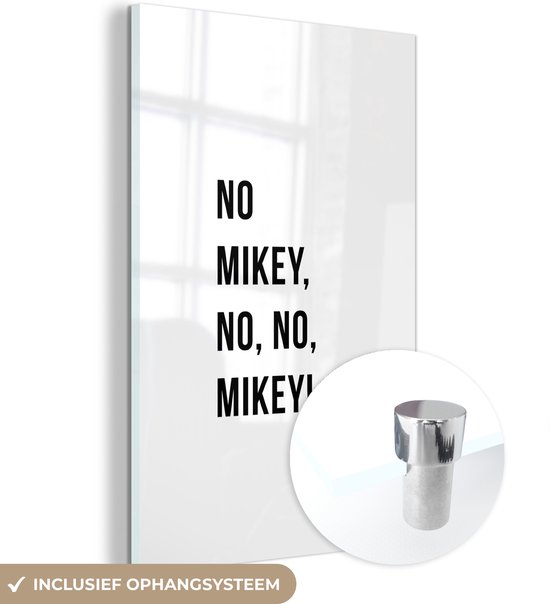 MuchoWow® Glasschilderij 80x120 cm - Schilderij acrylglas - Quotes - No ...