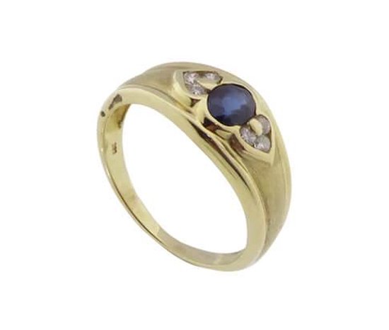 Christian gouden ring met saffier en zirkonia | bol