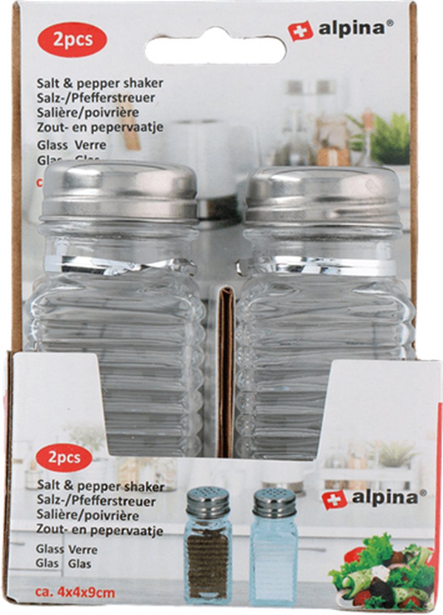 Alpina Zout- En Pepervaatjes Glas/rvs Transparant/zilver 2 Stuks | bol