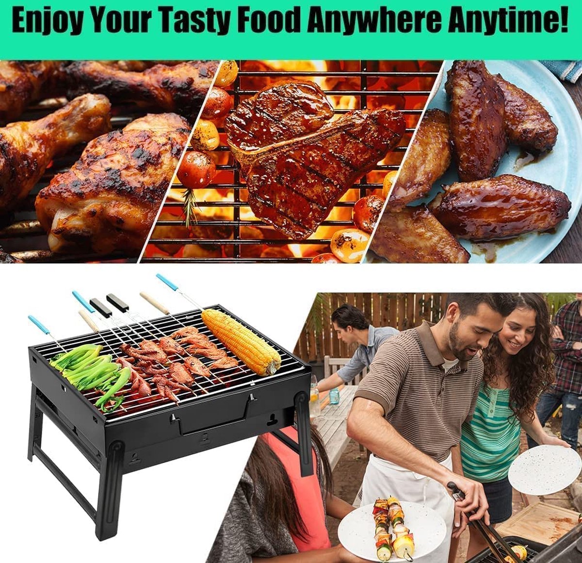 Houtskool BBQ - Barbecue - Inklapbaar - Compact - Barbecue Houtskool ...
