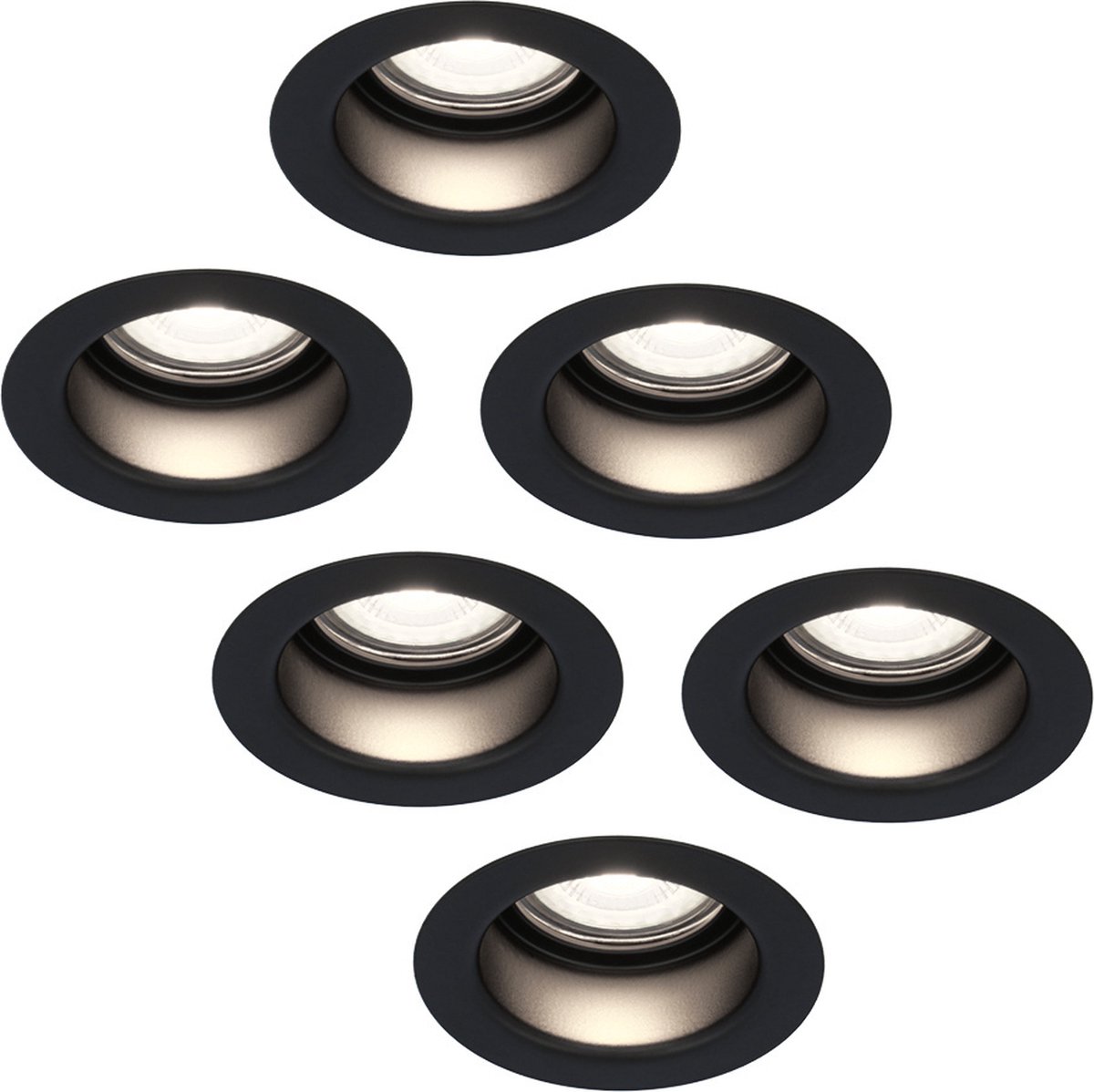 6x Mari LED inbouwspot verzonken - 3.8 Watt - Daglicht wit 6000K - GU10 ...