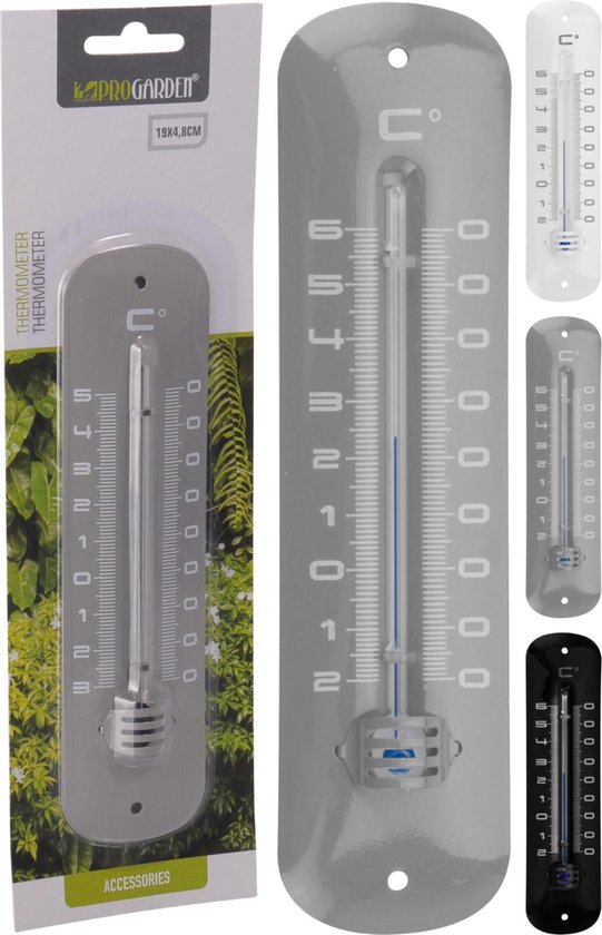 ProGarden - Buiten Thermometer - Blauw Kwik - Metaal- 19 x 5 cm | bol