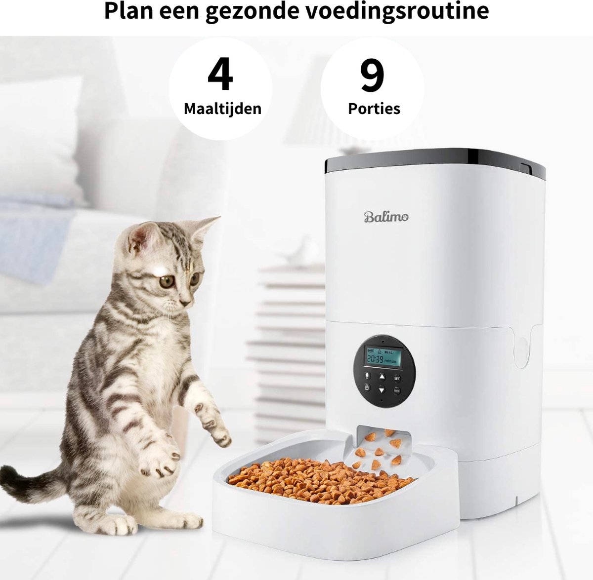 Balimo - Automatische Voerbak - Kat en Hond - Met Voicerecorder - 4 ...
