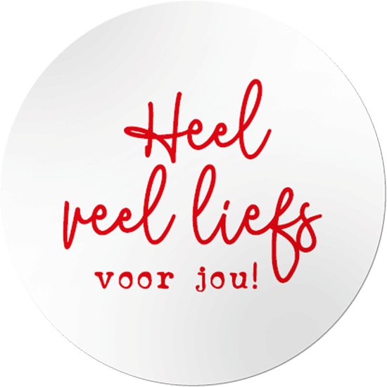 Sluitsticker - Sluitzegel – Heel veel liefs - Wit - Rood | Valentijn ...