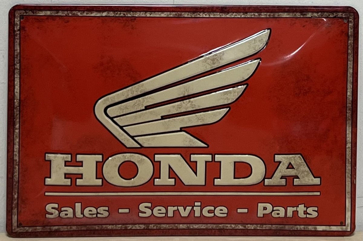 Honda Logo Reclamebord van metaal 30 x 20 cm GEBOLD BORD MET RELIEF ...