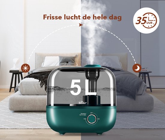 JC's - Luchtbevochtiger 5 liter - Aroma diffuser – Ultra stil - 360 ...