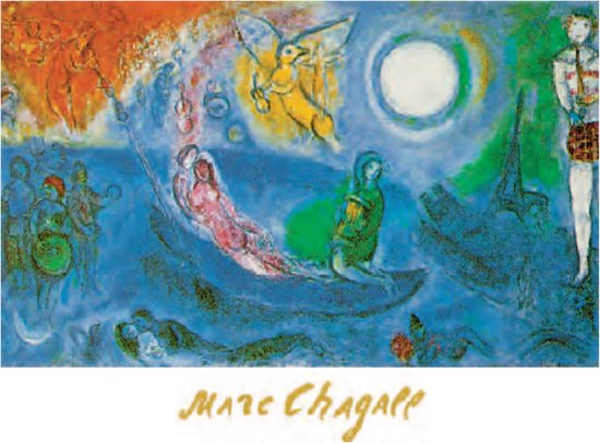 Mini kunstposter - Marc Chagall - Het concert - 24x30 cm | bol