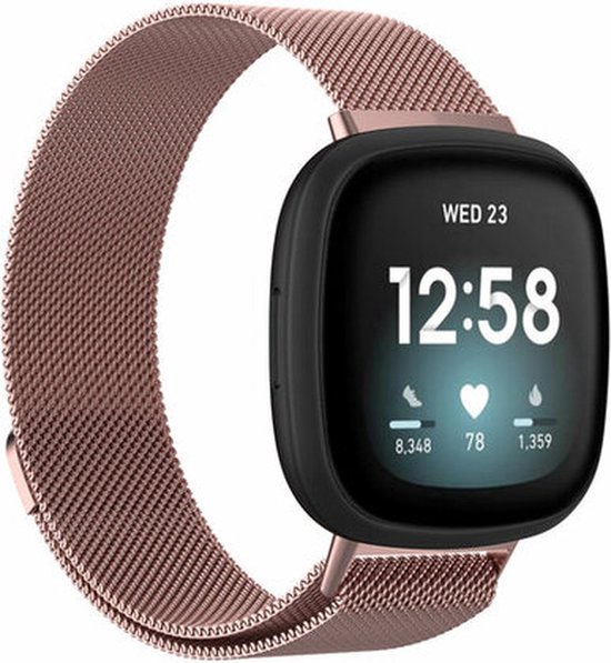 WoniQ Milanees Bandje Geschikt voor de Fitbit Versa 3 bandje - Fitbit ...