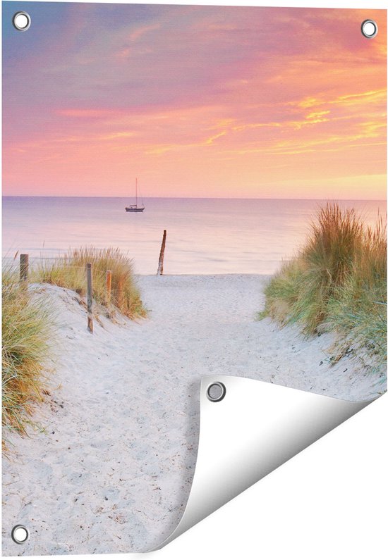Gards Tuinposter Strand en Duinen bij Zonsondergang - 40x50 cm - Tuindoek -... | bol