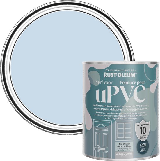 Rust-Oleum Lichtblauw Zijdeglans Verf voor PVC - Blauwe lucht 750 ml ...