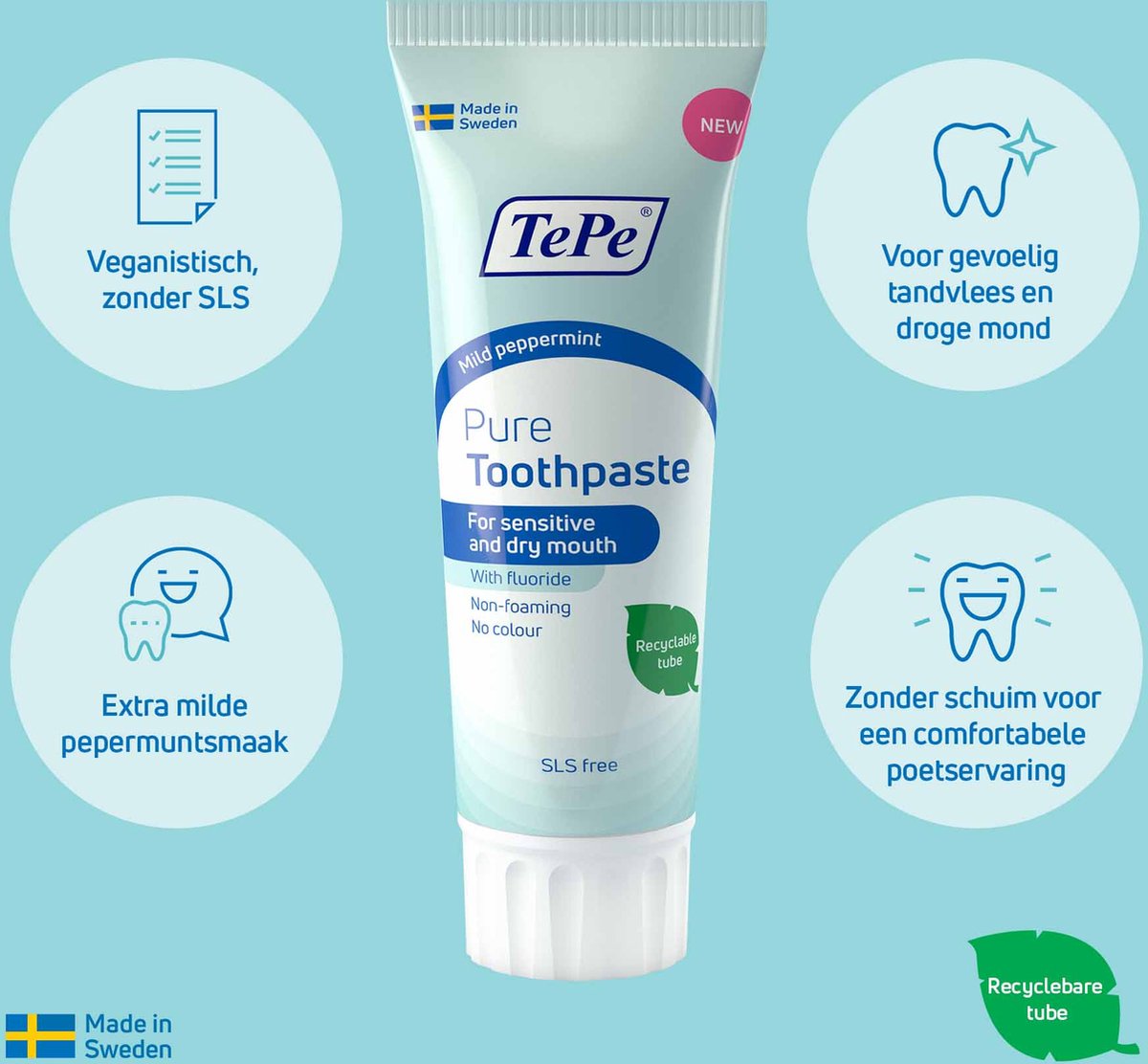 TePe Pure™ Tandpasta – Mild Peppermint – fluoride tandpasta voor ...