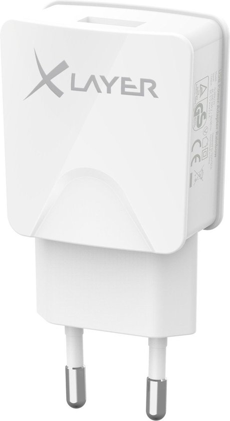 XLayer - USB Oplader - USB Stekker - 5V / 2.1A / 10.5W – Universele Oplader - Wit | bol