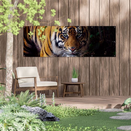 Gards Tuinposter Tijger in de Jungle - 180x60 cm - Tuindoek - Tuindecoratie -... | bol