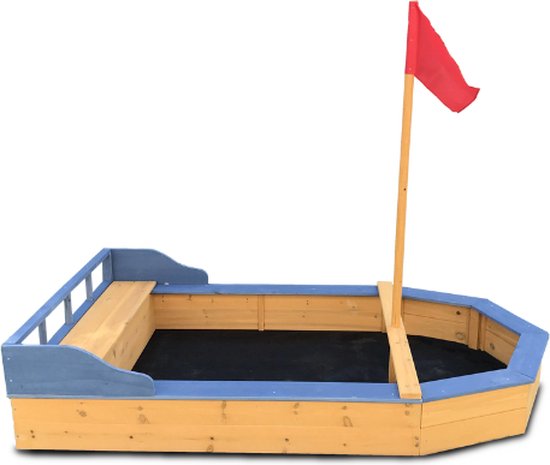 Rijoka Houten Zandbak Boot | Speeltoestel – Inclusief grondzeil ...