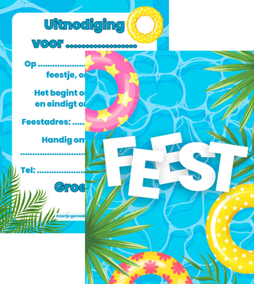 METIWA - Uitnodiging Kinderfeestje Zwemmen - 10 stuks ...