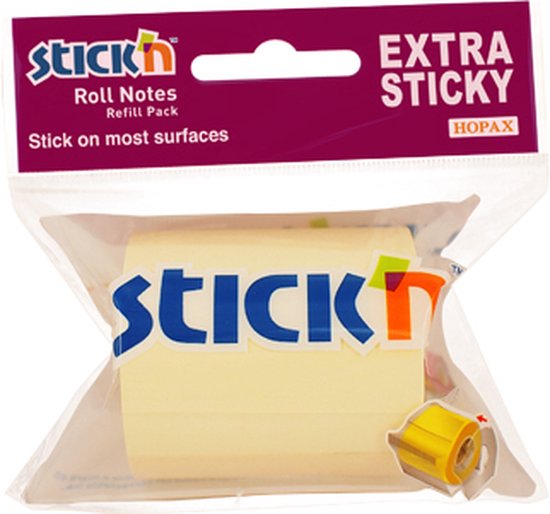 Stick'n Roll note - 50mmx10m - Navulling - Pastel Geel - Sticky notes | bol