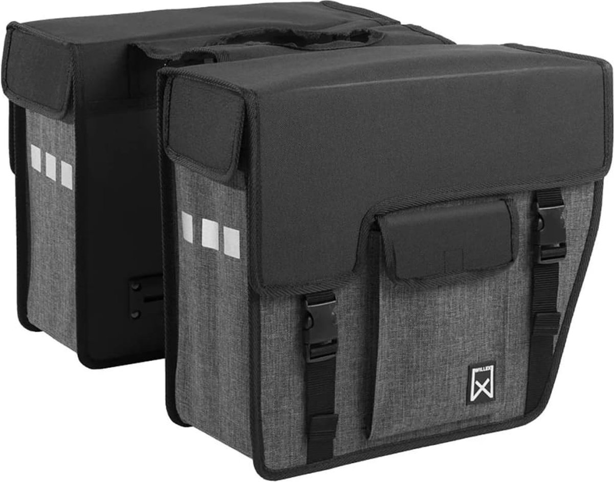 Willex Fietstassen schuin aflopend 33 L zwart en grijs 10713 | bol.com