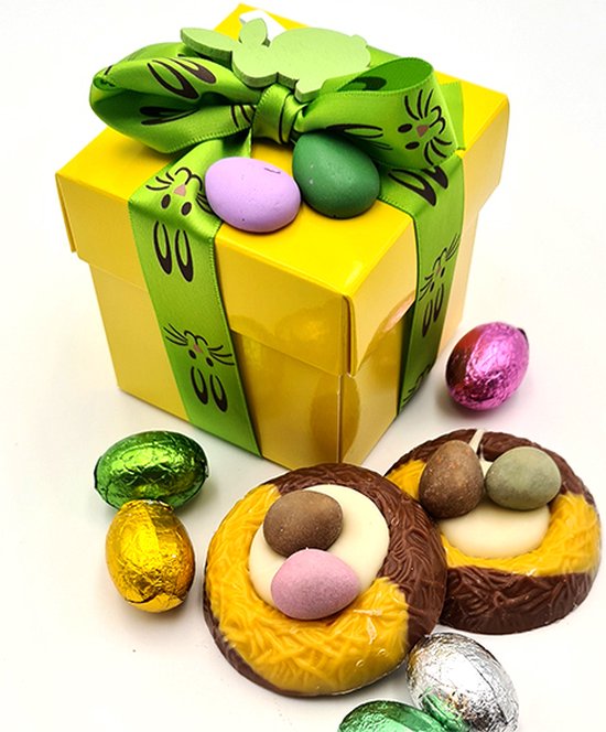 Chocolade Paasmix in vrolijke Paaskubus | Diverse Paaschocolade | 200 ...