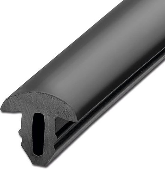 Traptrede Profiel Rubber Zwart Halfrond, 25 Meter | bol
