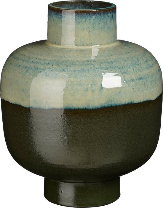 Mica Decorations Lizz Vaas - 23x23x27 cm - Terracotta - Donkergroen ...