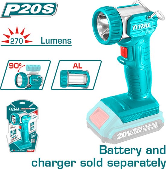 Werklamp - Looplamp - LED - Lithium ion 20V - 5W - 270 lumen - Losse ...