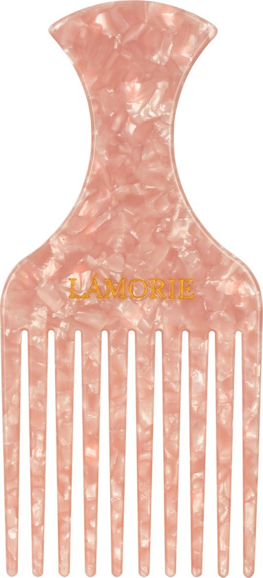 Light Pink Shimmer Curl Comb Large - Wide Afro Comb - Haarkam met brede ...
