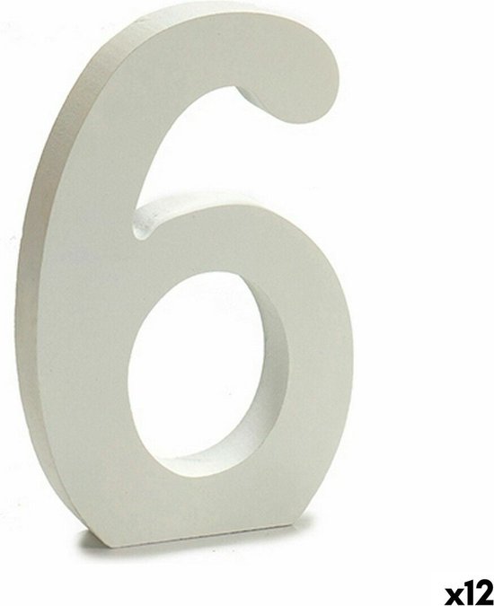 Cijfer 6 Hout Wit (1,8 x 21 x 17 cm) (12 Stuks) | bol.com