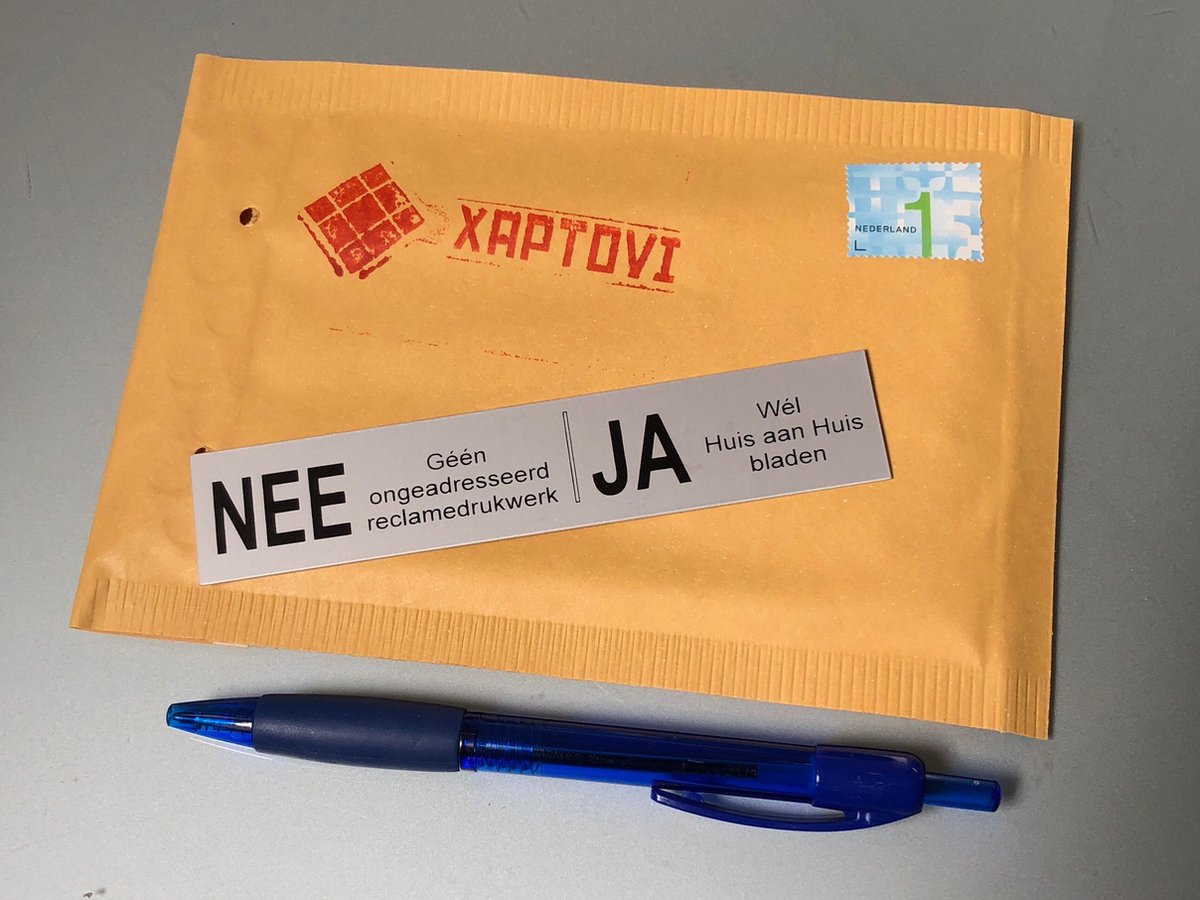 Aluminium JA NEE sticker brievenbus bordje NEE JA sticker Aluminium ...