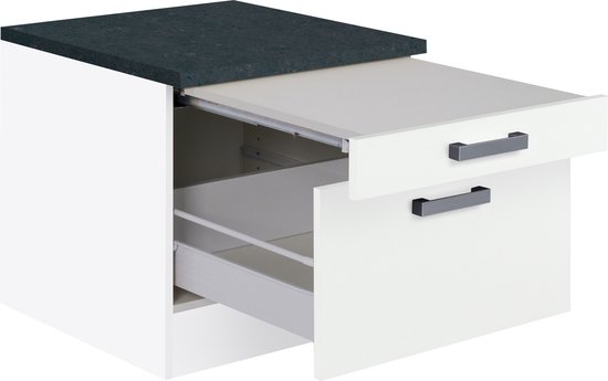 Wasmachine verhoger met lade en plank - Wit - Belastbaar tot 150 kg | bol