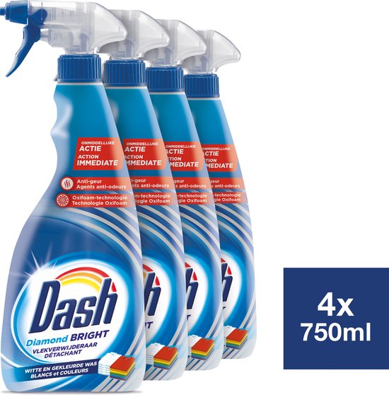 4x Dash Vlekverwijderaar Diamond Bright Vloeibaar 750 ml | bol