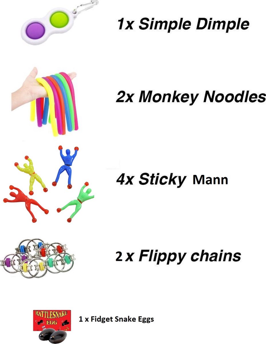JUST23 Fidget toys pakket - Fidget toys pakket goedkoop - 4x Sticky ...