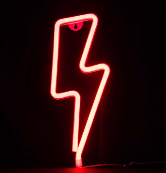 Wandlamp - Neon Verlichting Bliksem Rood - Neon lamp - Neon Wandlamp ...