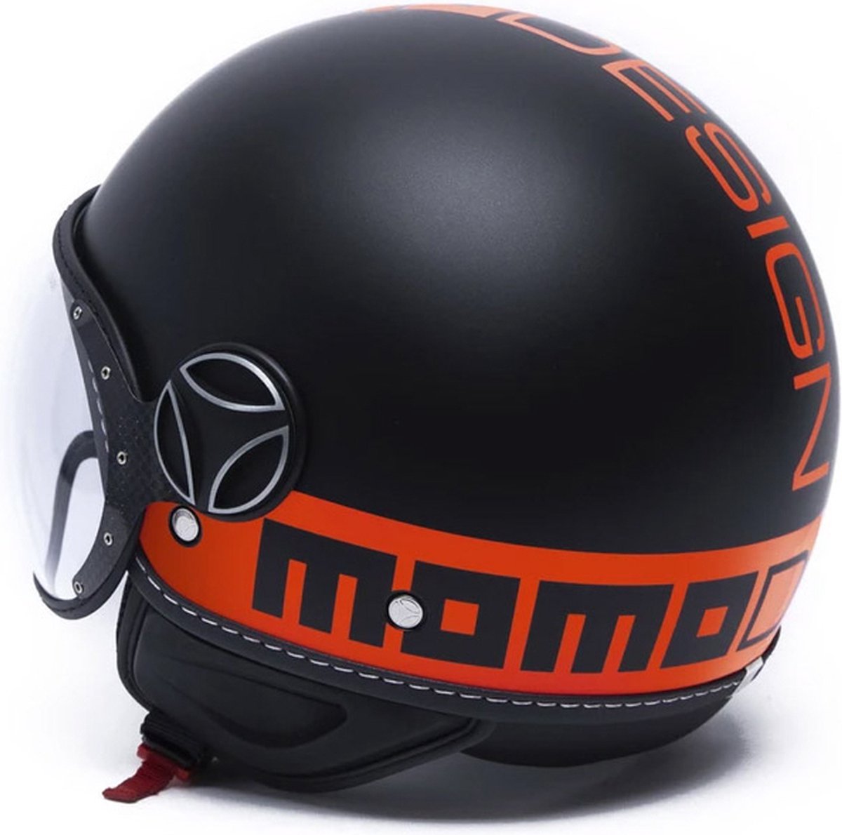 Momodesign Fgtr Classic Momo E2205 Fluo Matt Zwart Rood Jethelm - Maat ...