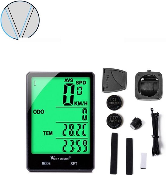 Kilometerteller Fiets - Fietscomputer Draadloos - Snelheidsmeter Fiets ...