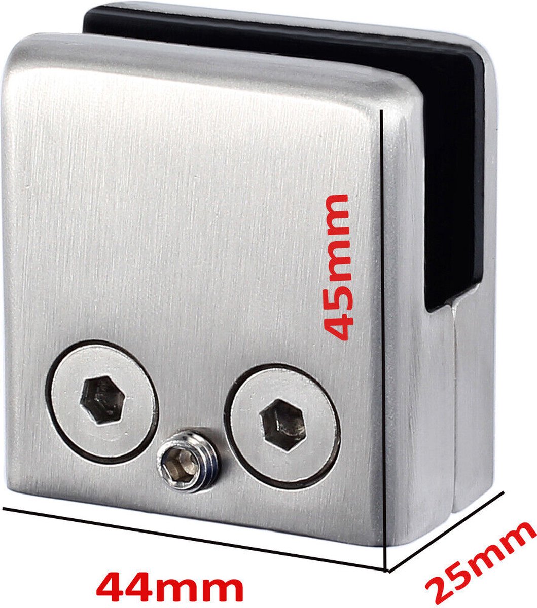 4 x glasklemmen glasdragers roestvrij staal glashouder rechthoekig voor ...