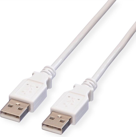 VALUE USB 2.0 Kabel, Type A-A, wit, 0,8 m | bol