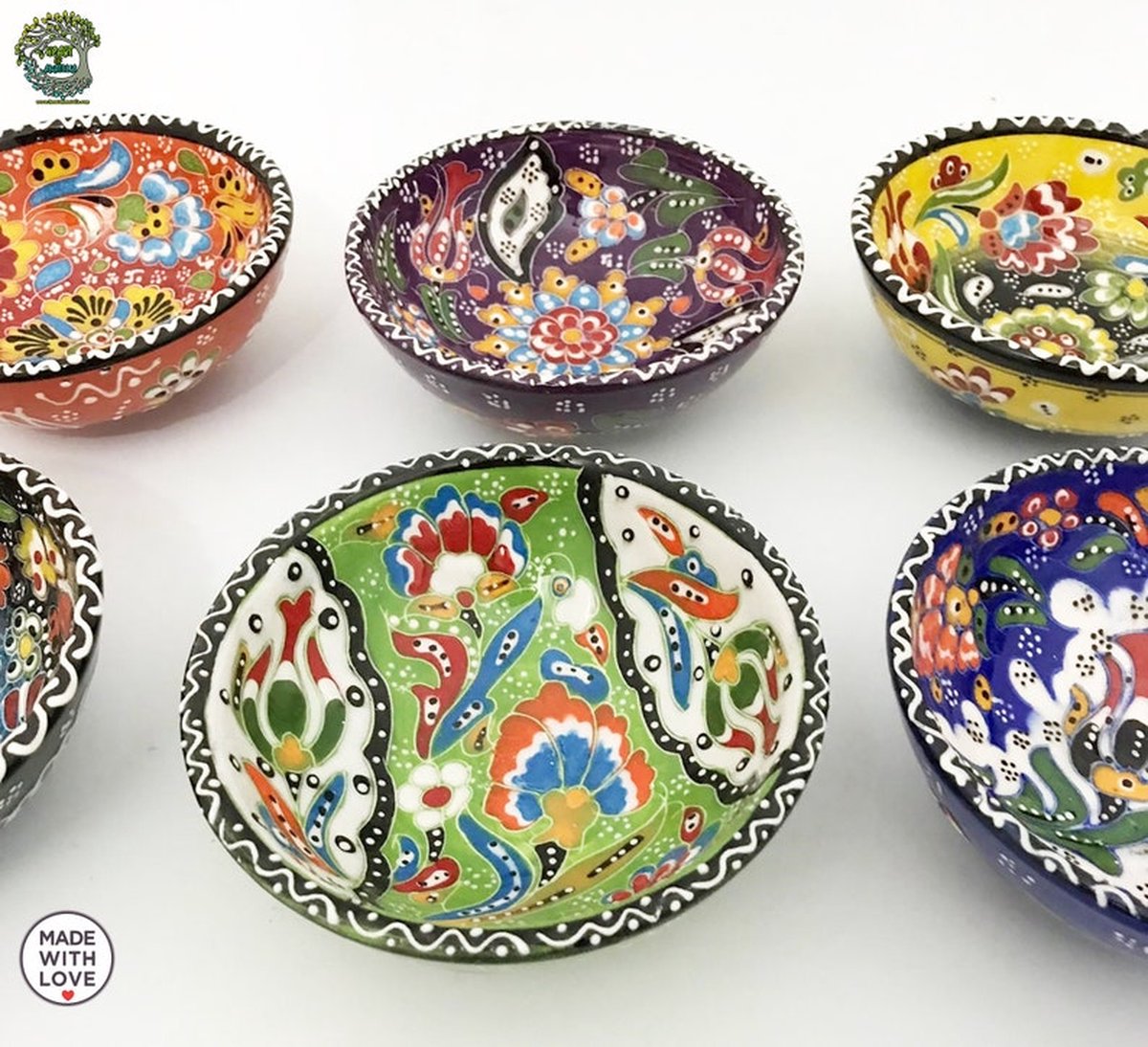 4x keramische kom speciale techniek unieke pasta soep kommen servies ...