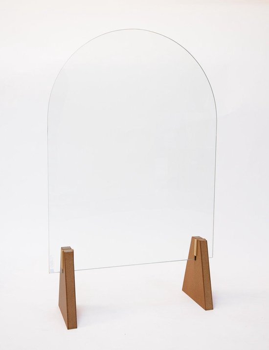 R-Serious Preventiescherm - Afgerond Glas - MDF - Spie Licht Hout | bol.com