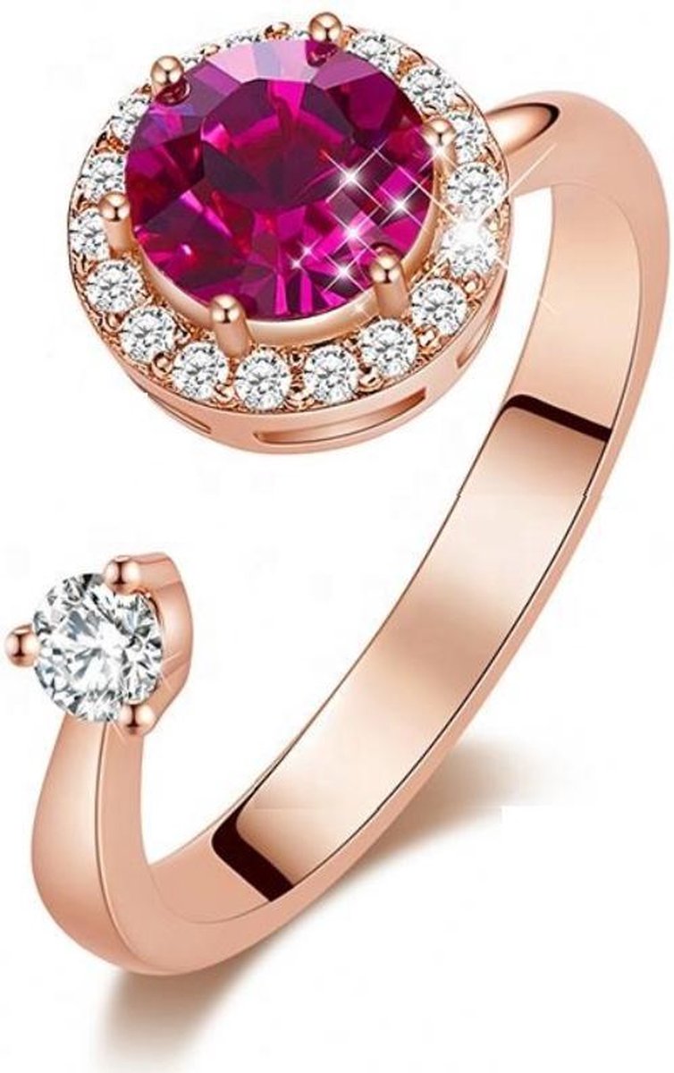 Roze Swarovski® Kristal 14K Goude Ring | bol.com