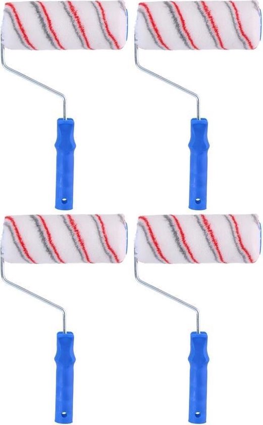 Set van 4x Verfroller - D 4,8 x B 18 cm- Verfrol/vachtrol 18 cm ...