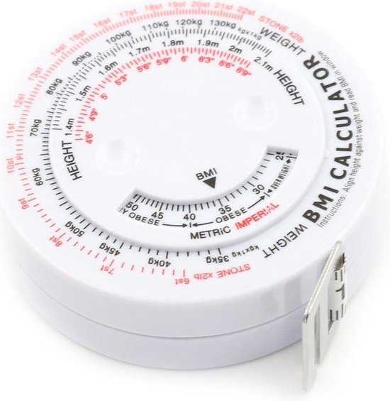 Omvang Meetlint Met BMI Meter - Bereken Eenvoudig Uw Body Mass Index - Alternatief... | bol